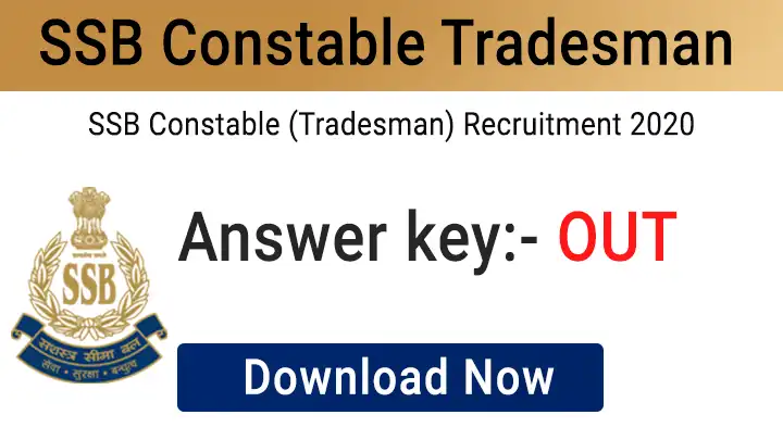 SSB Answer Key 2023 Constable Tradesman At ssbrectt.gov.in