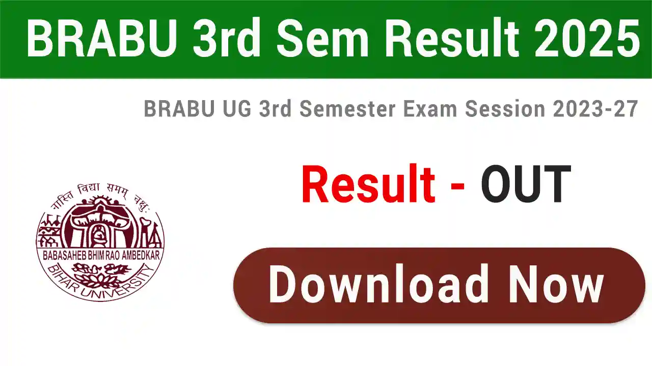 BRABU UG 3rd Semester Result 2025 Session 2023 27