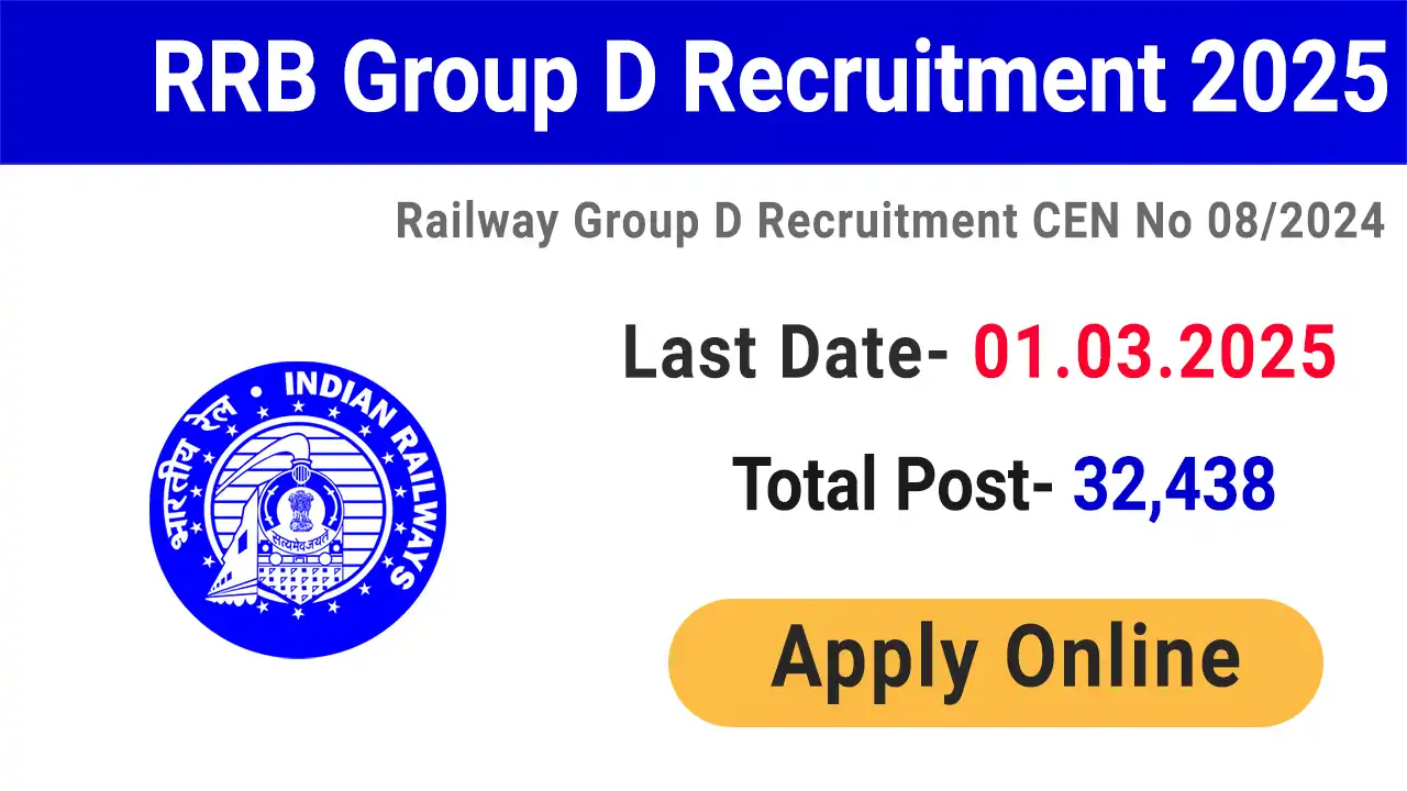 Railway RRB Group D Recruitment 2025 Apply Online Form A ONEJOB SEARCHER