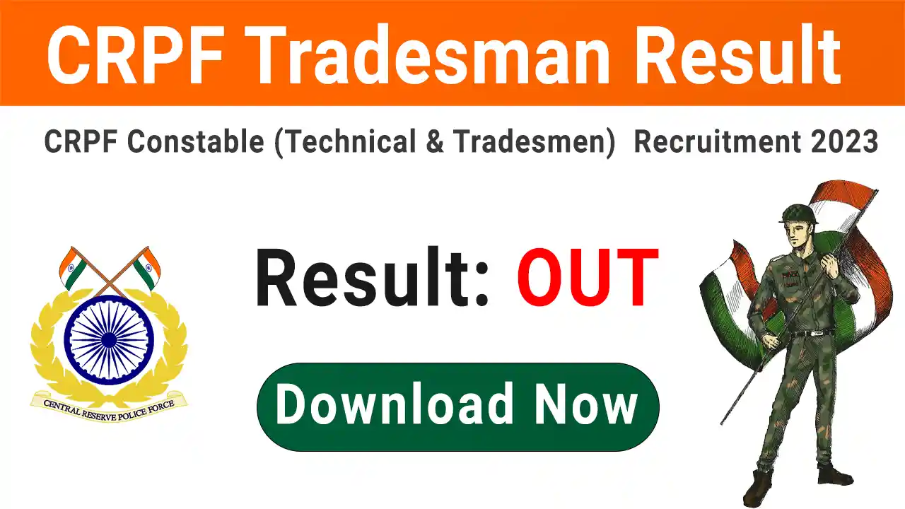 CRPF Tradesman Result 2024 PDF Download rect.crpf.gov.in