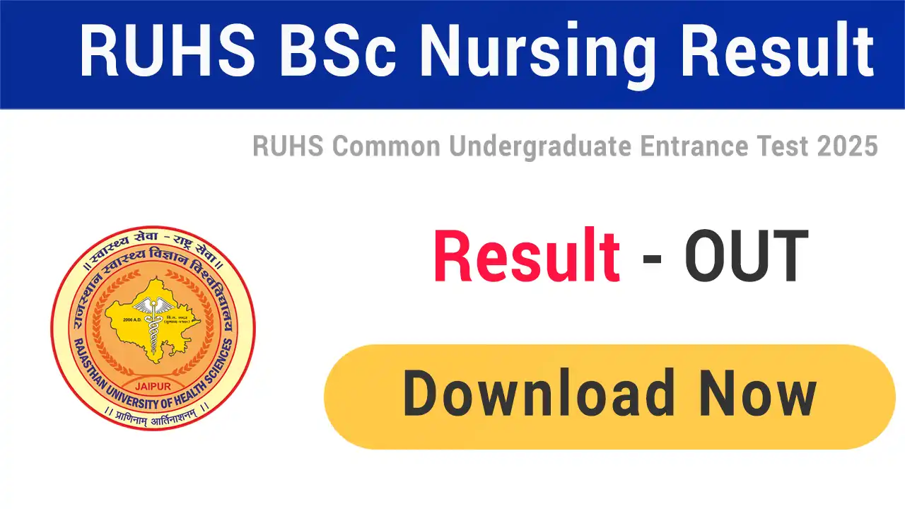 RUHS BSc Nursing Result 2025 Ruhscuet2025 OUT 