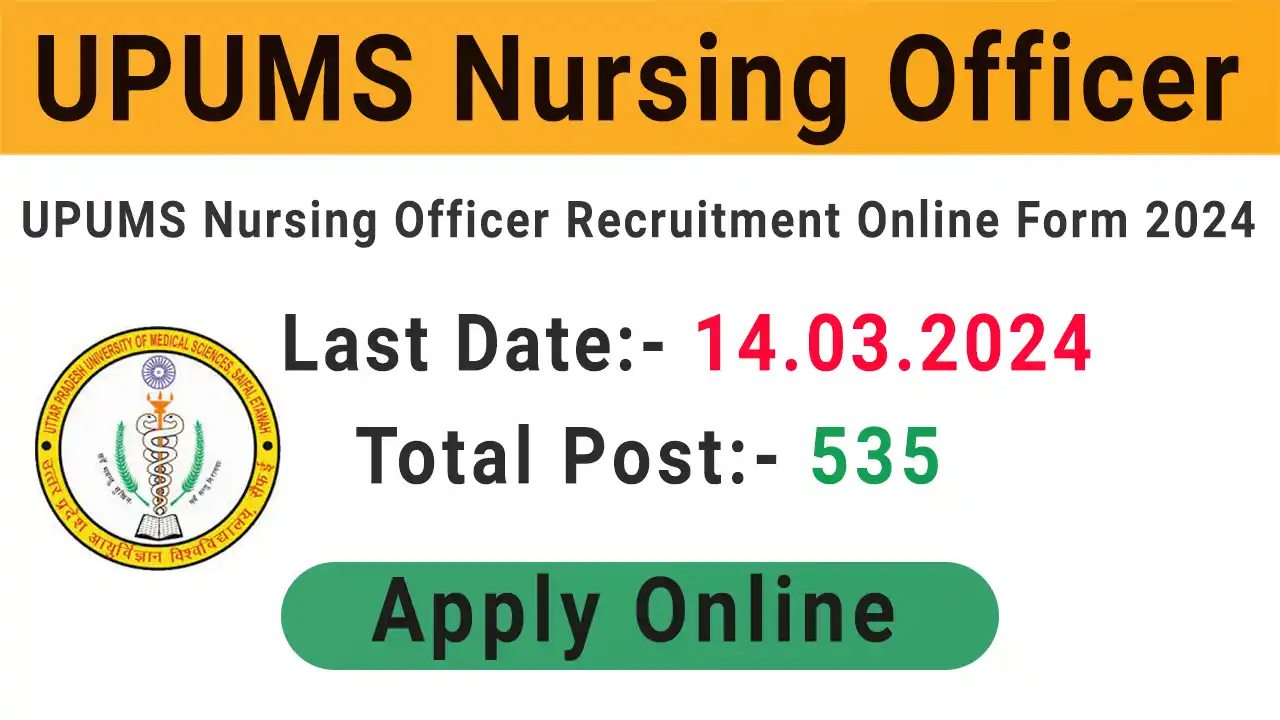UPUMS Nursing Officer Recruitment 2024 Apply Online