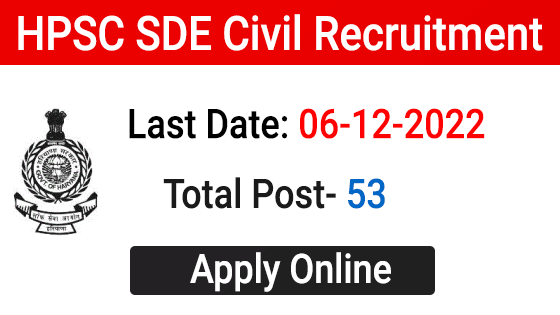 HPSC SDE Civil Recruitment Online Form 2022