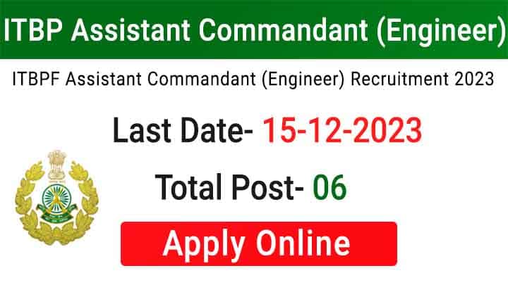 ITBP Assistant Commandant AC Recruitment Online Form 2023