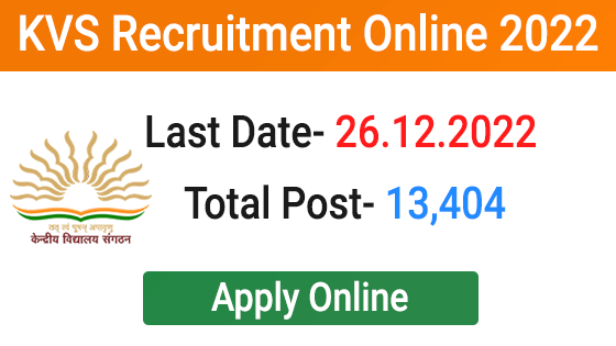 KVS Recruitment Exam Admit Card 2022- Apply Online At kvsangathan.nic.in